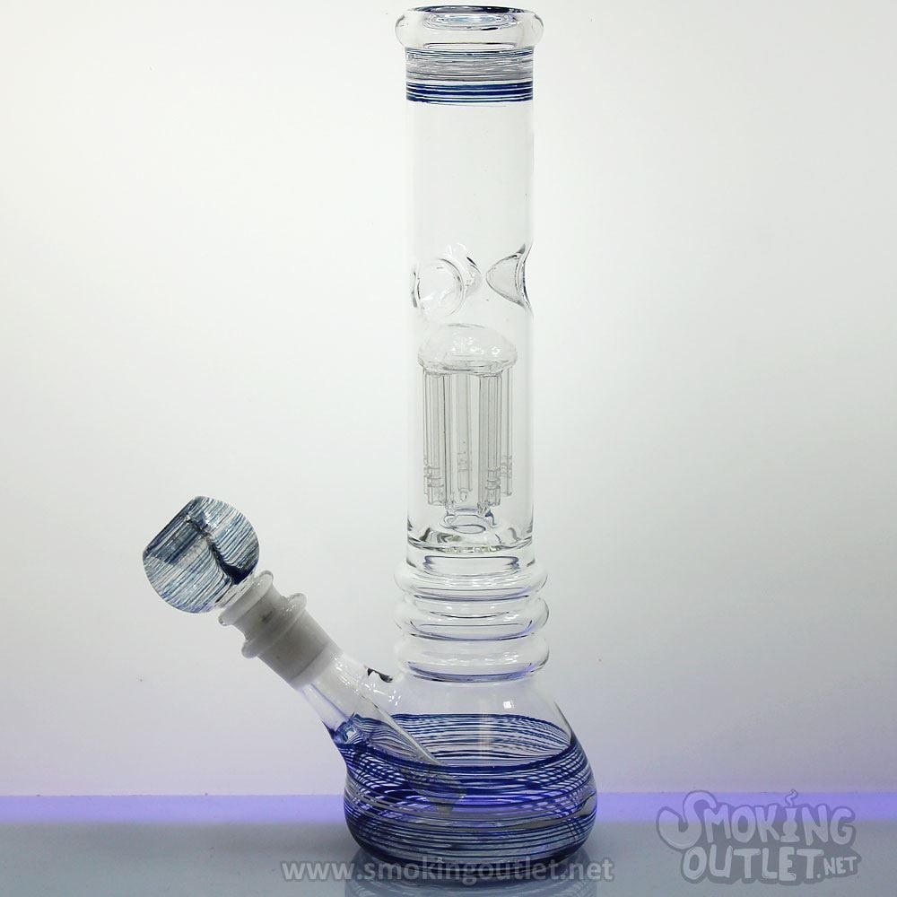 5-Arm Tree Perc Striped Beaker Bong | Smoking Outlet