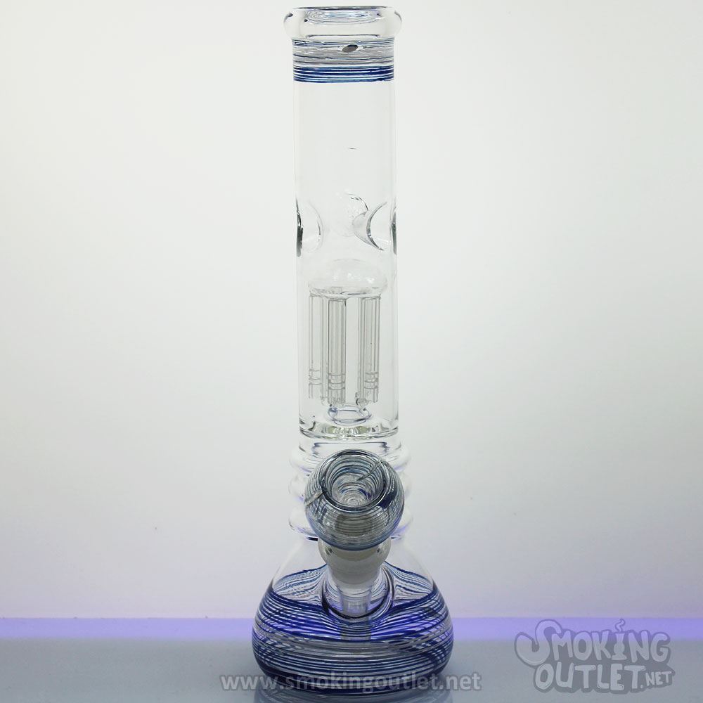 5-Arm Tree Perc Striped Beaker Bong | Smoking Outlet