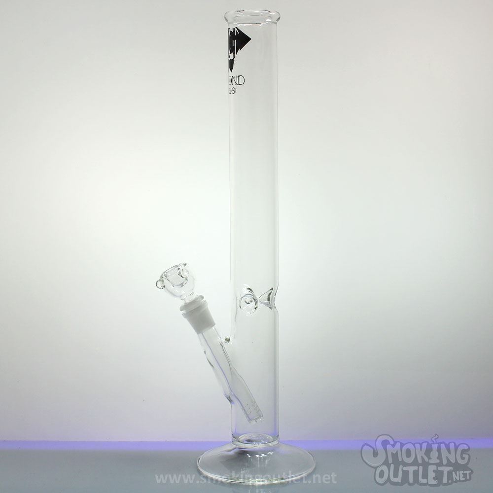 Diffused Downstem Perc, 16" Straight Tube Diamond Glass Bong | Smoking ...