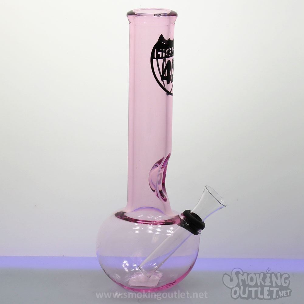 Downstem Perc, Beaker Style Pink 420 Logo Bong | Smoking Outlet