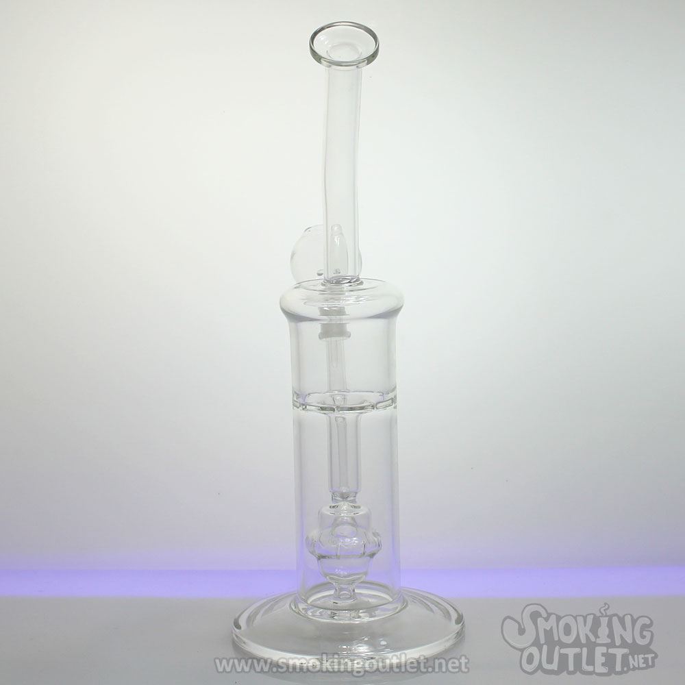 Showerhead and Disk Perc, Double Chamber Glass Bell Water Pipe ...