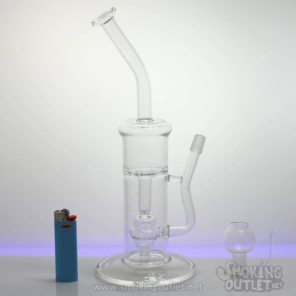 Showerhead and Disk Perc, Double Chamber Glass Bell Water Pipe ...