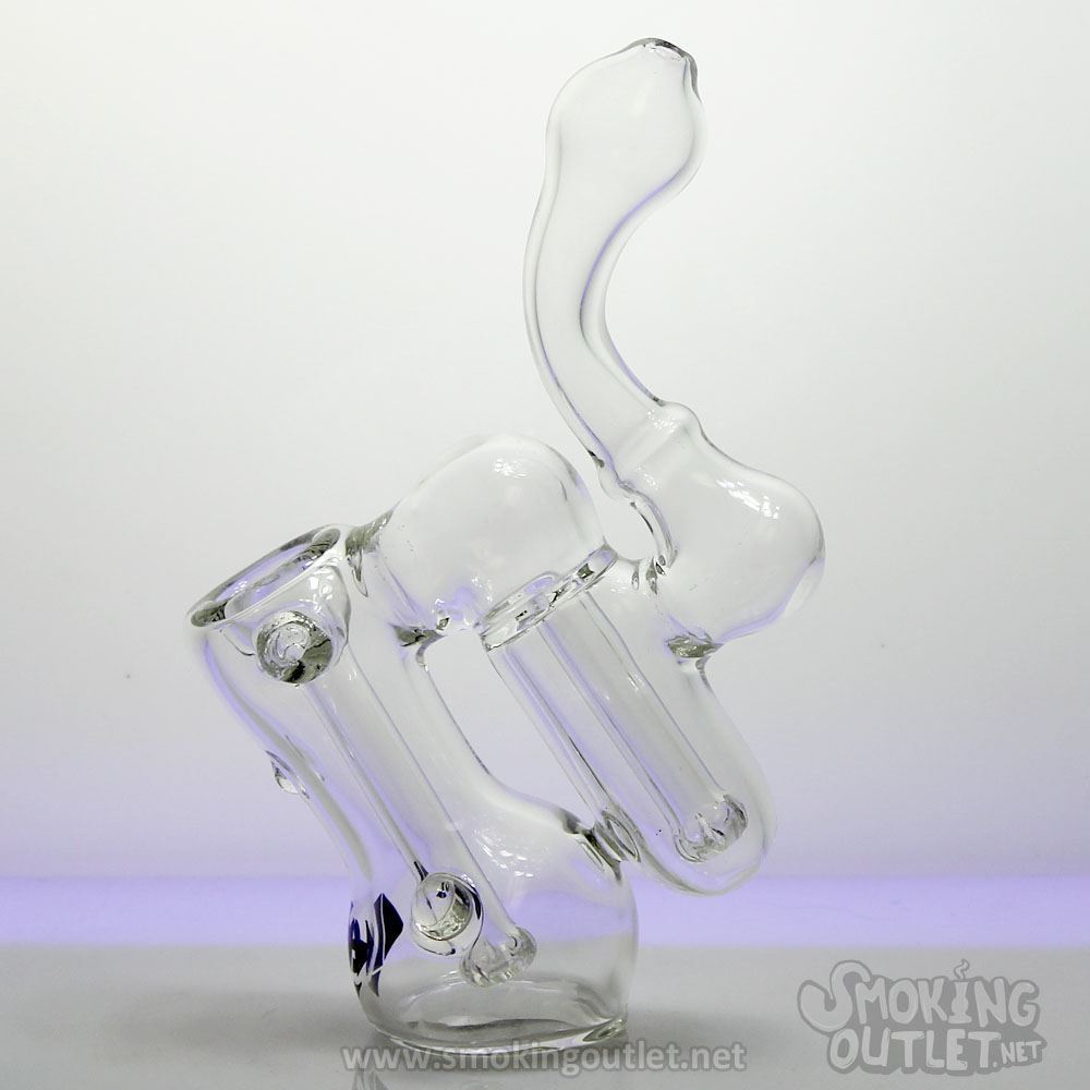Double Perc Diamond Glass Transparent Bubbler | Smoking Outlet