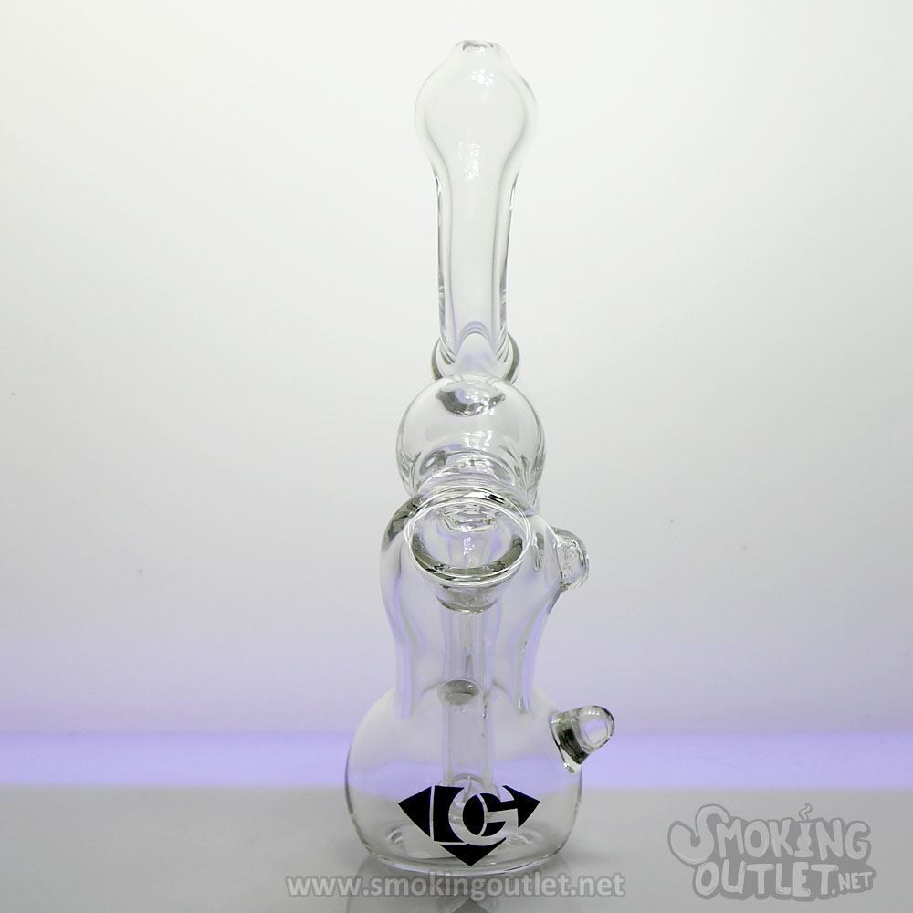 Double Perc Diamond Glass Transparent Bubbler | Smoking Outlet