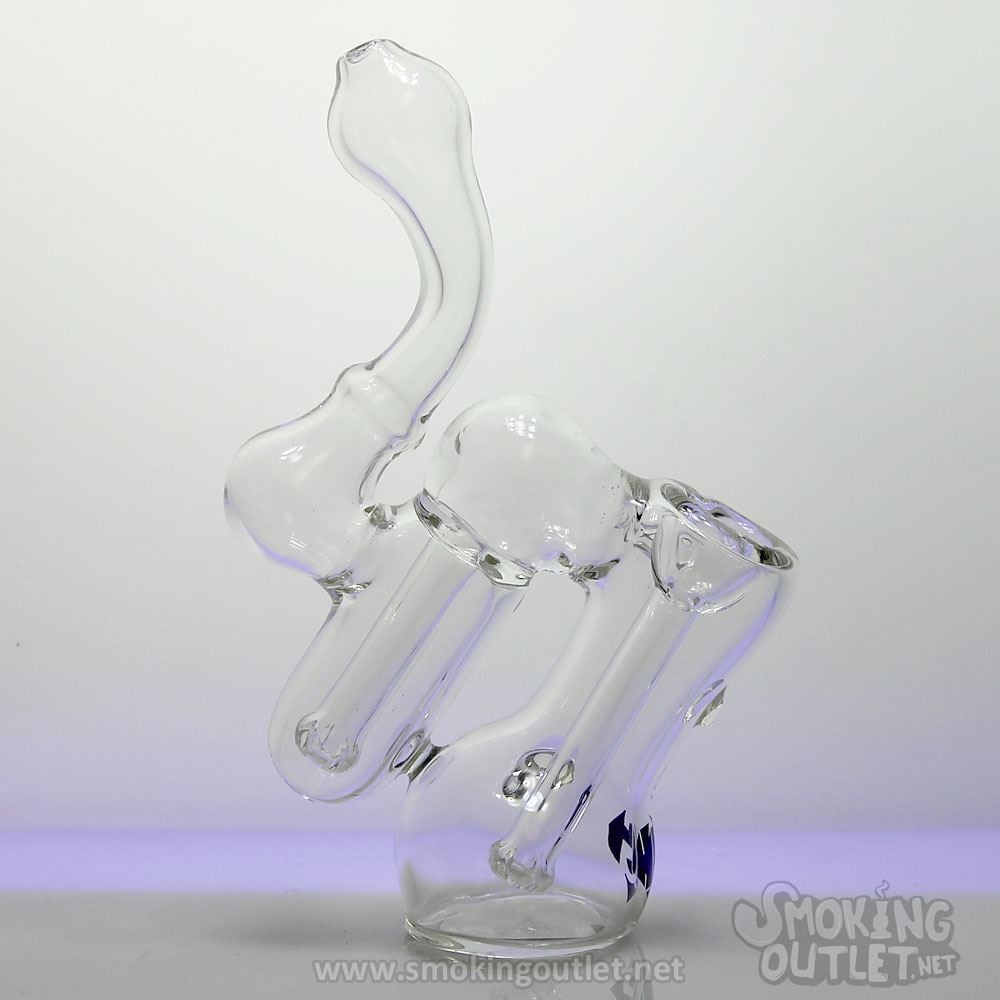 Double Perc Diamond Glass Transparent Bubbler | Smoking Outlet
