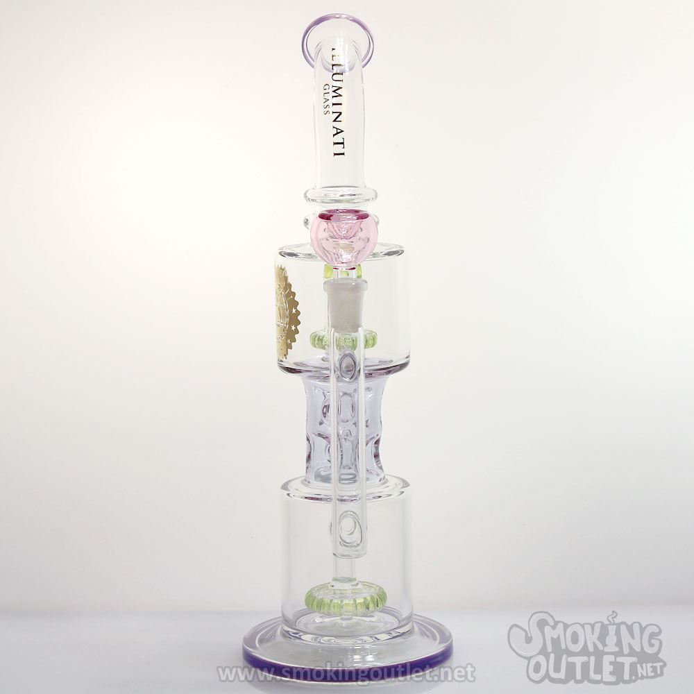 Showerhead, Swiss, and Dome Perc, Illuminati Glass Double Chamber Water ...