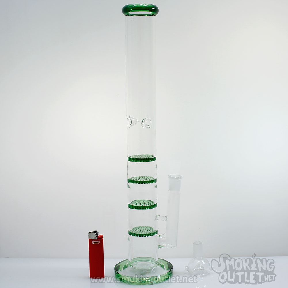 Quad Honeycomb Perc Straight Bong | Smoking Outlet
