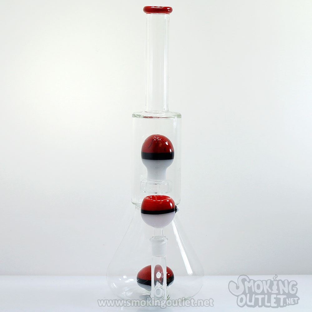 Poke Balls Beaker Double Perc Pipe | Smoking Outlet