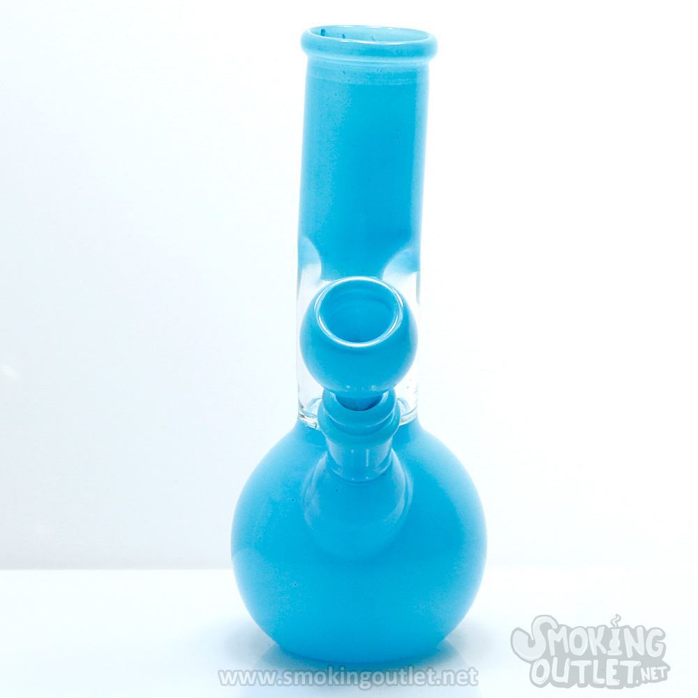 Baby Blue Mini Bong w/ Ghost Perc and Ice Pinch | Smoking Outlet