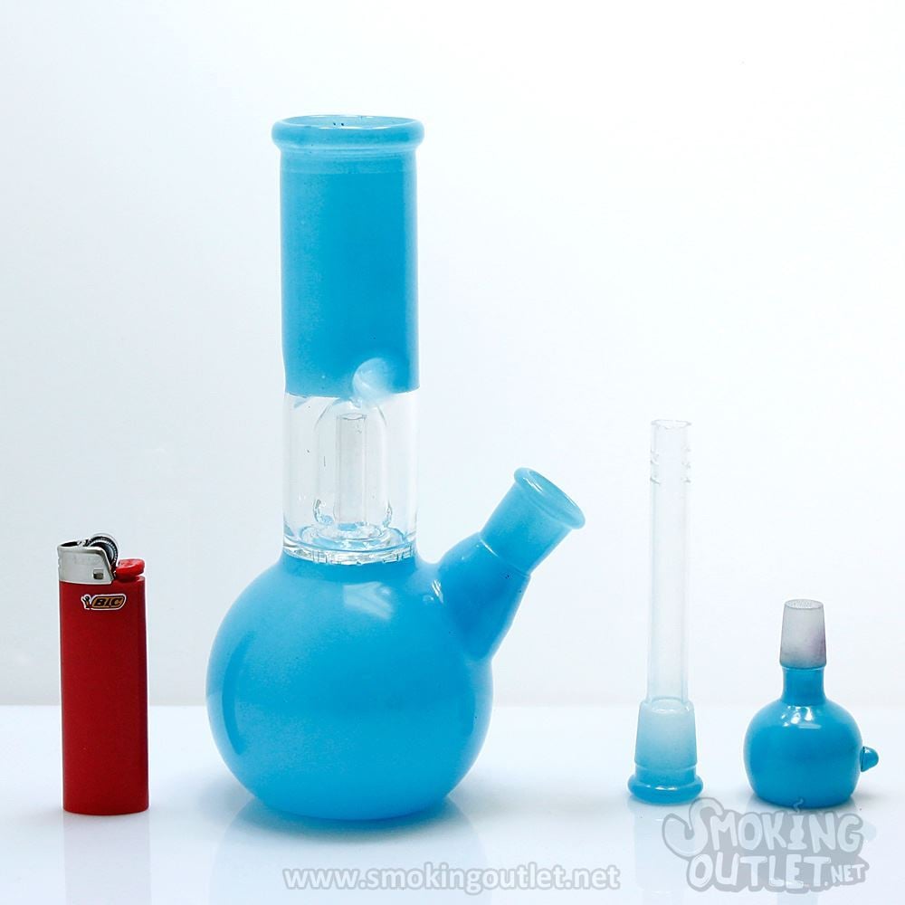 Baby Blue Mini Bong w/ Ghost Perc and Ice Pinch | Smoking Outlet