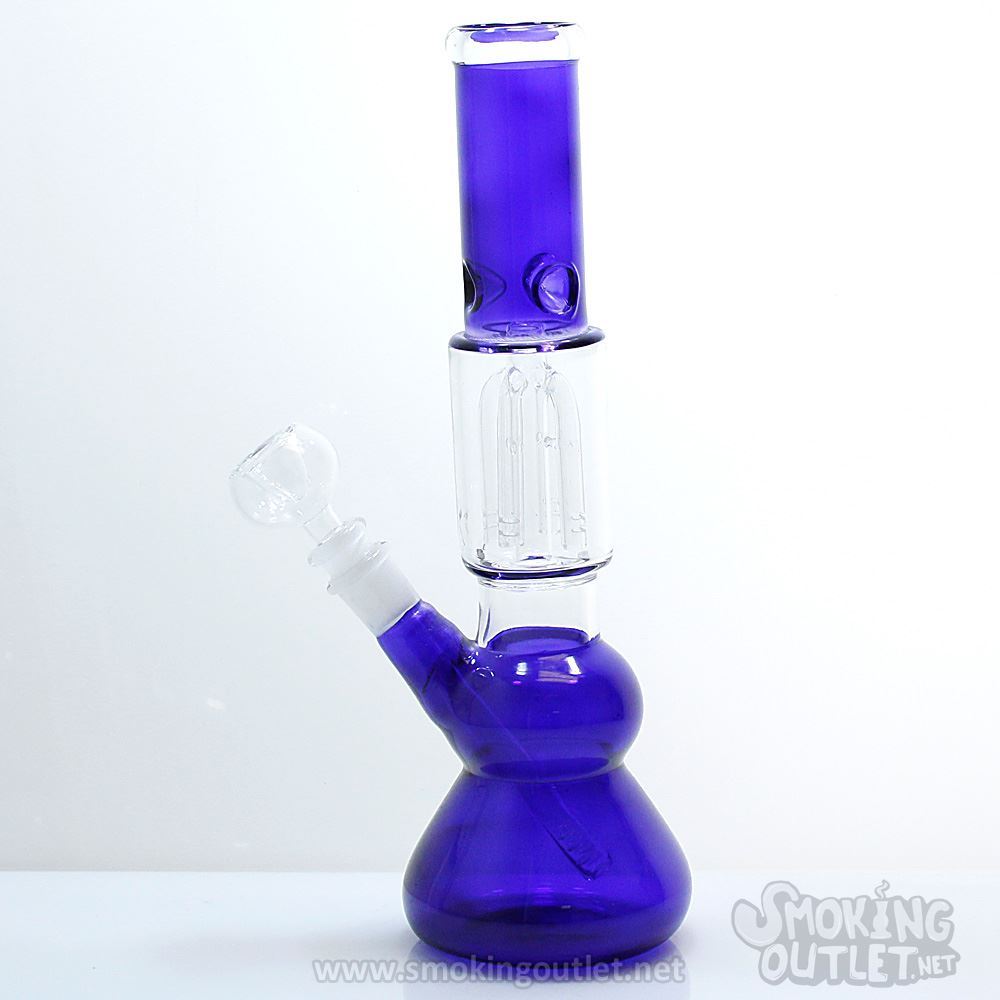 water pipe, bong, Blue Beaker Bong with 4-Arm Tree Perc and Ice Pinch ...