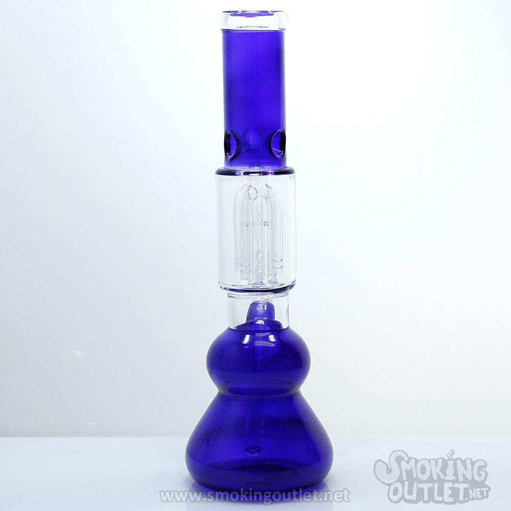 water pipe, bong, Blue Beaker Bong with 4-Arm Tree Perc and Ice Pinch ...