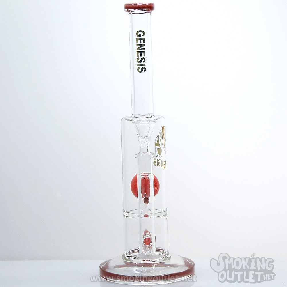 Inline and Dome Perc, Double Chamber Genesis Glass Bong | Smoking Outlet