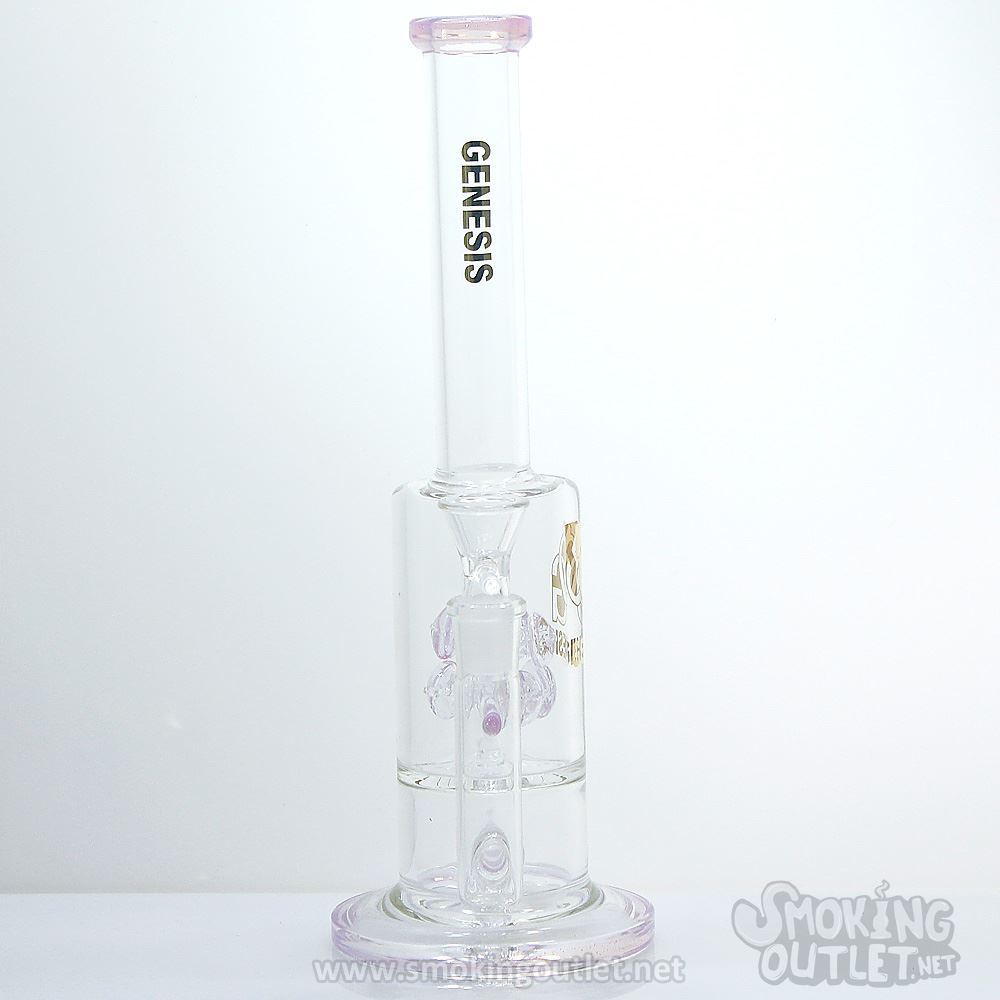 Inline and 8-Button Showerhead Perc, Double Chamber Genesis Glass Bong ...