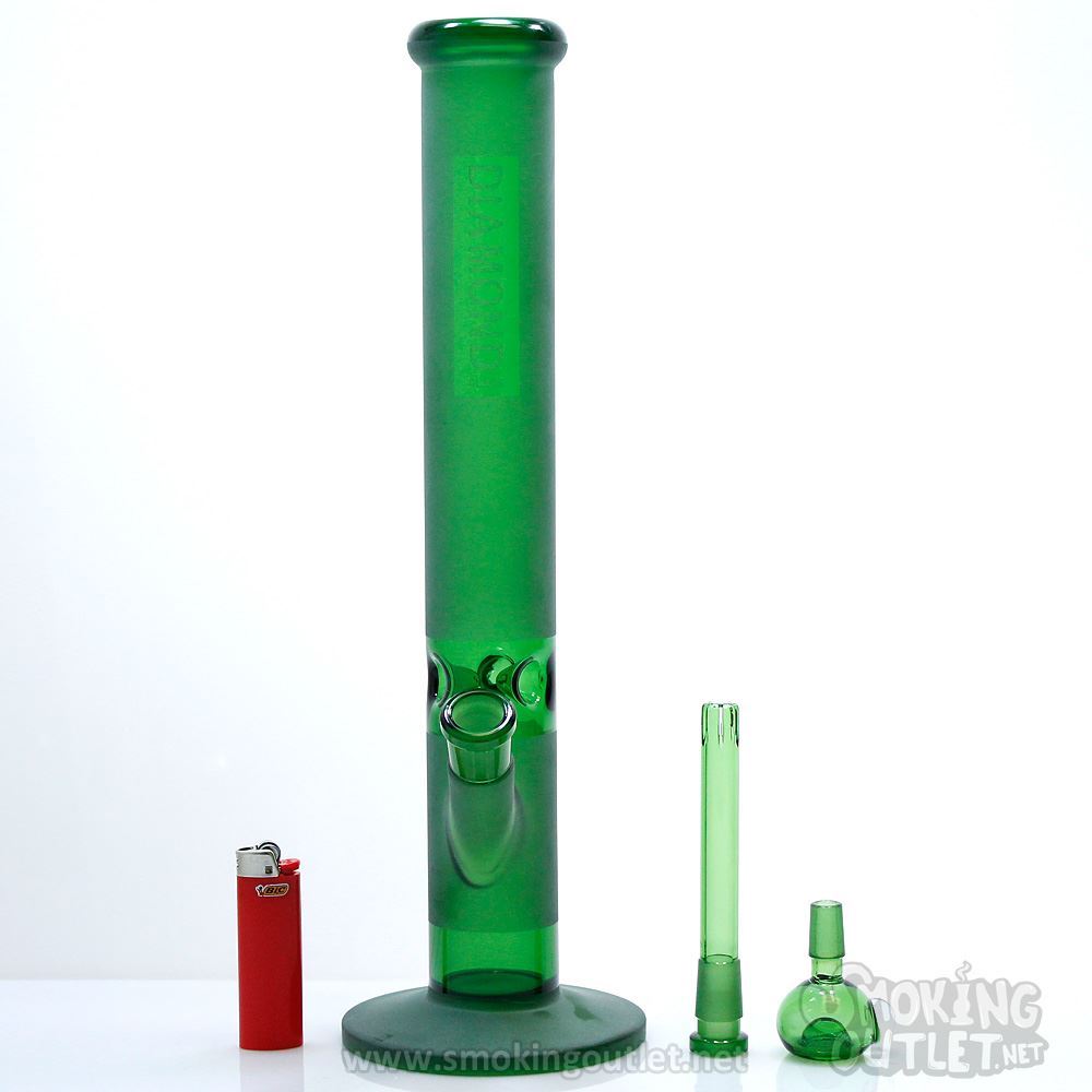 Tall Frosted Diamond Bong w/ Ice Pinch by Diamond Glass | Smoking Outlet