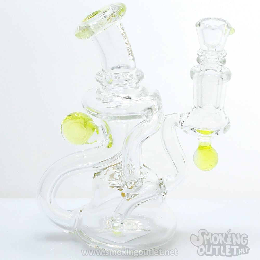 Dual Recycler Dab Rig by Diamond Glass (w/ Bowl Piece and Banger Nail ...