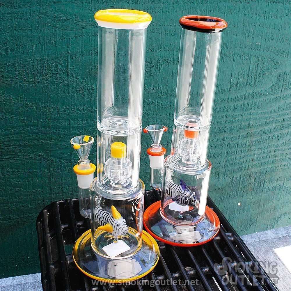 Inline Diffused and Dome Perc, Double Chamber Tiger Barb Water Bong ...