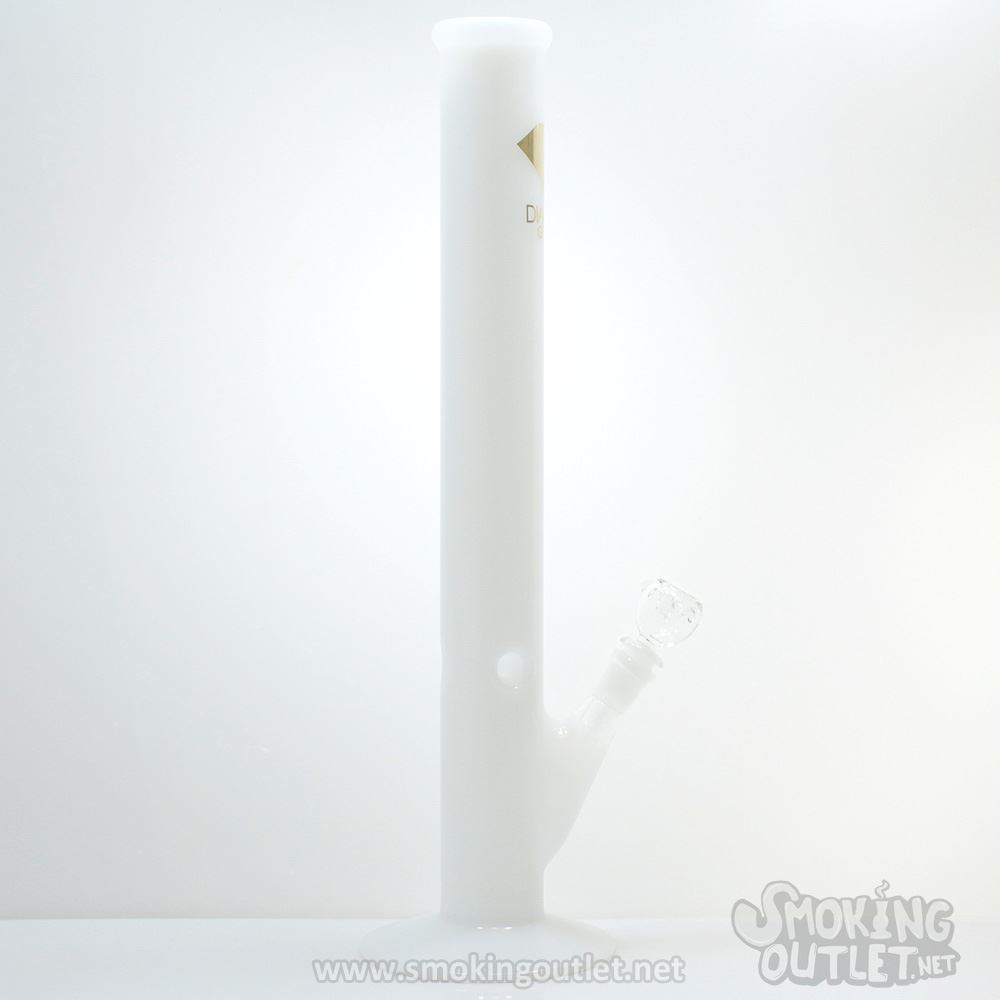 18” White Lightning Bong by Diamond Glass | Smoking Outlet