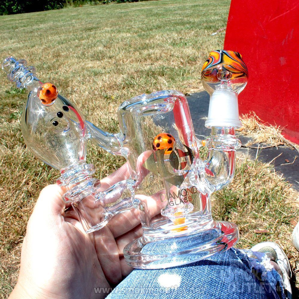 Penta-Clops Perc, Double Chamber Dab Rig by Diamond Glass | Smoking Outlet