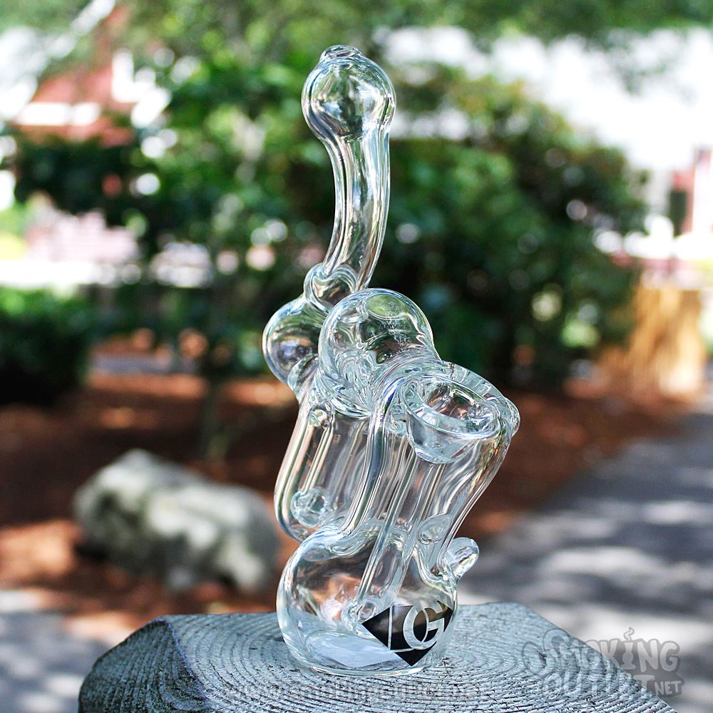 Double Perc Diamond Glass Transparent Bubbler | Smoking Outlet
