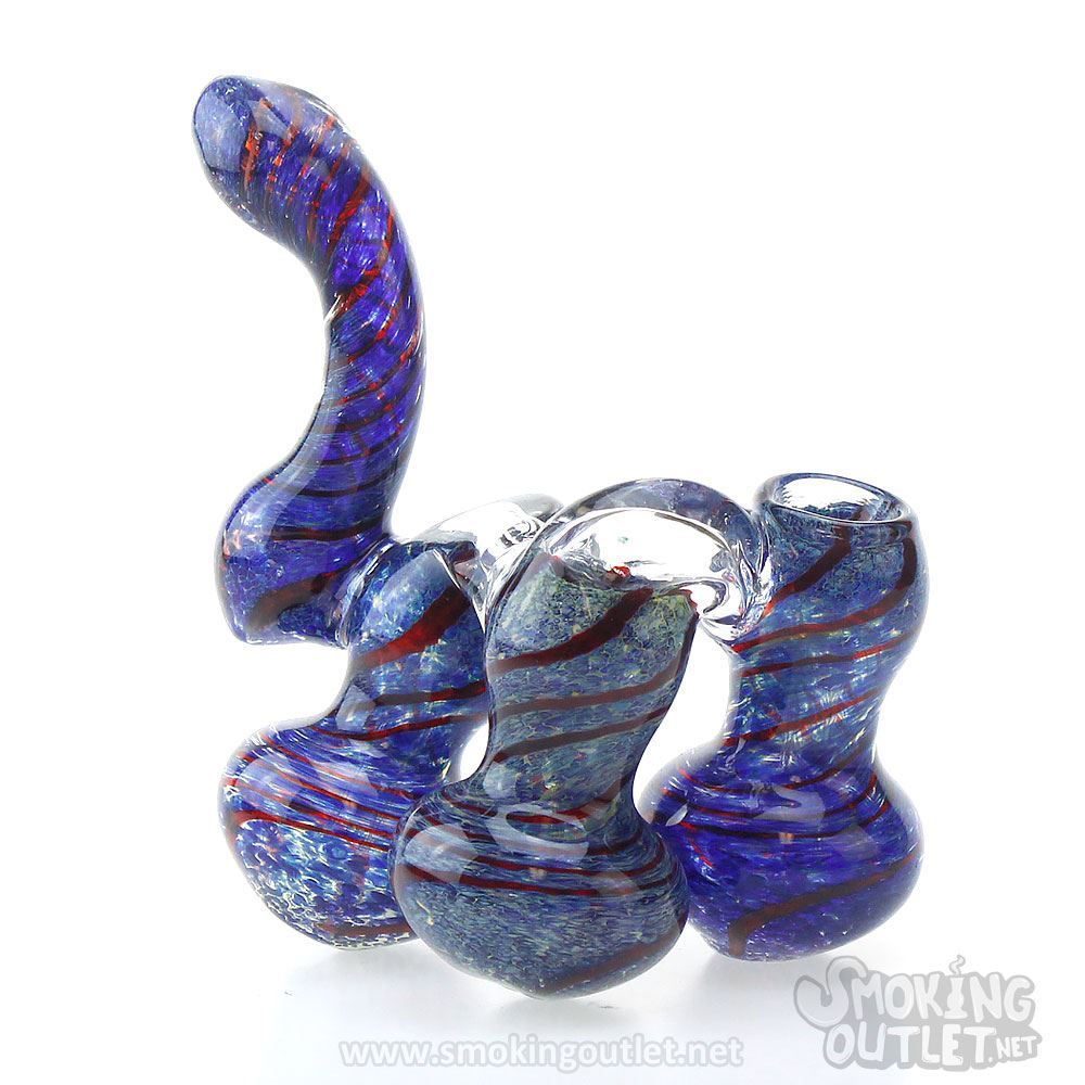 Blueberry Swirl Caravan Triple Bubbler | Smoking Outlet