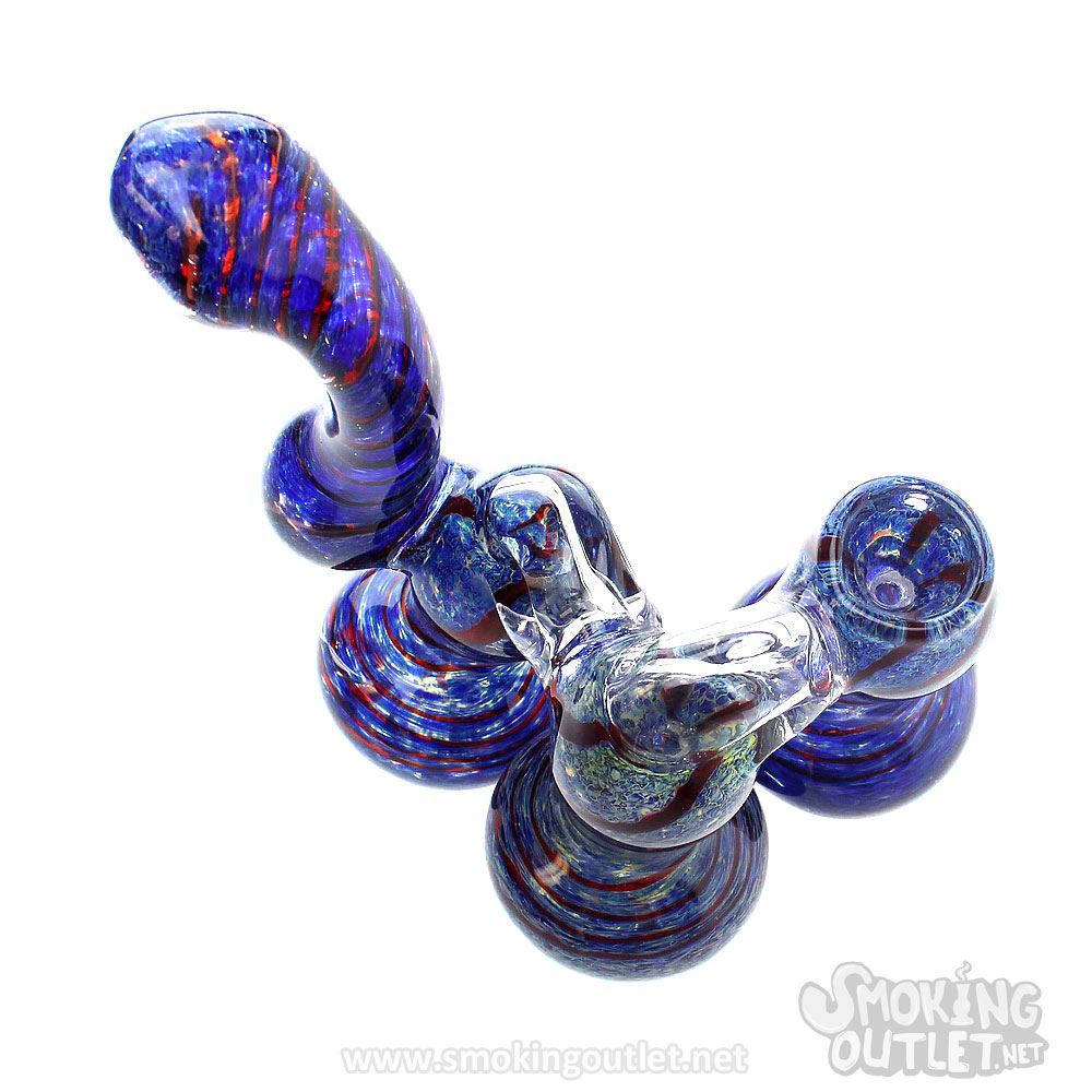 Blueberry Swirl Caravan Triple Bubbler | Smoking Outlet