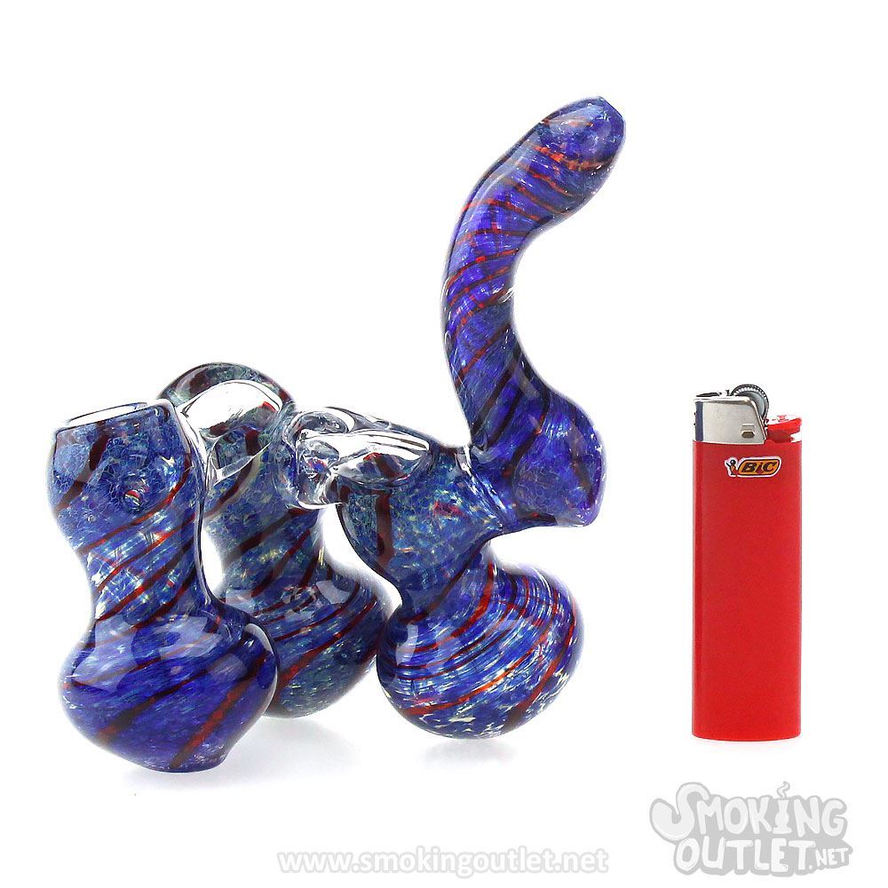 Blueberry Swirl Caravan Triple Bubbler | Smoking Outlet