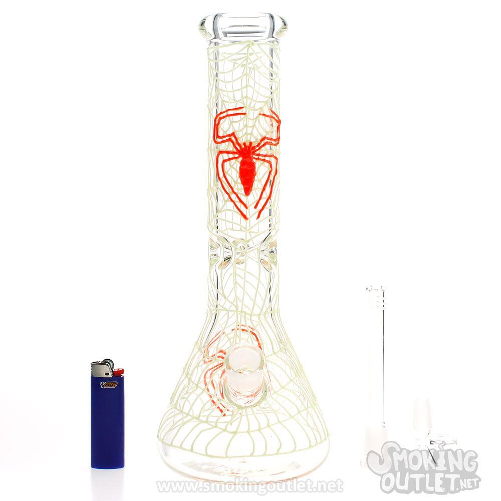 The Spidey Smoker Glow-in-the-Dark Beaker Bong | Smoking Outlet