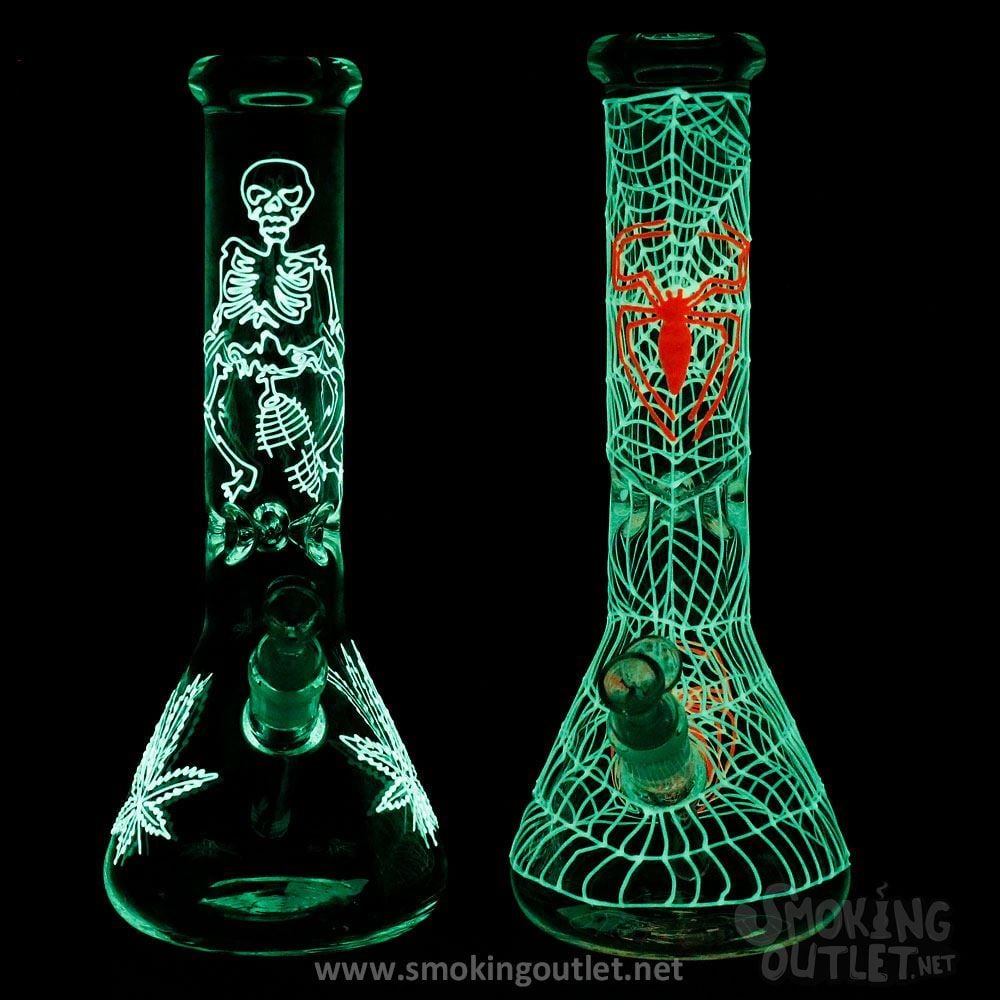 The Spidey Smoker Glow-in-the-Dark Beaker Bong | Smoking Outlet