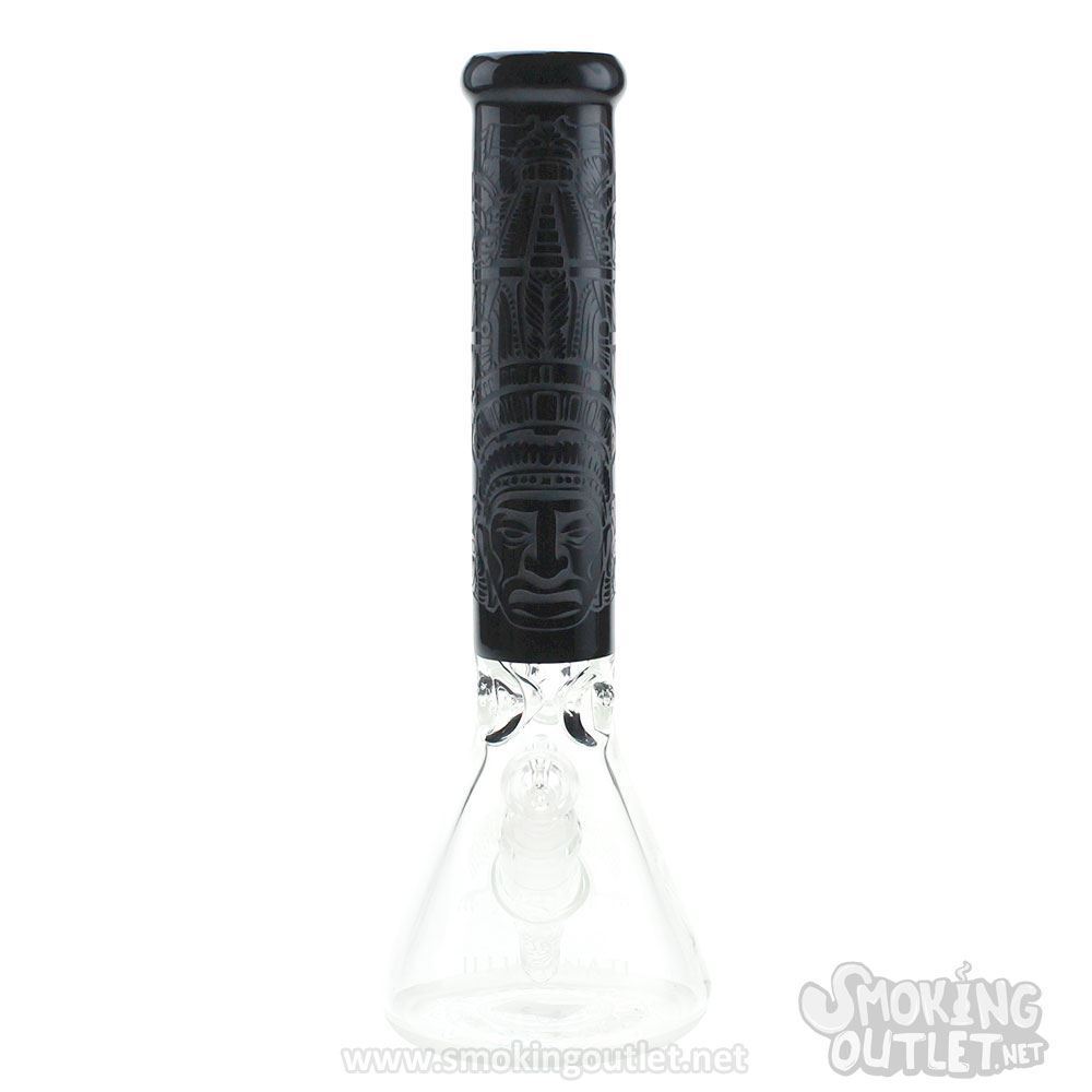 Fully Etched Aztec Beaker by Illuminati Glass | Smoking Outlet