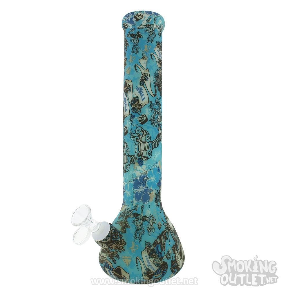 2-Piece Glow-in-the-Dark Silicone Death Derby Bong | Smoking Outlet