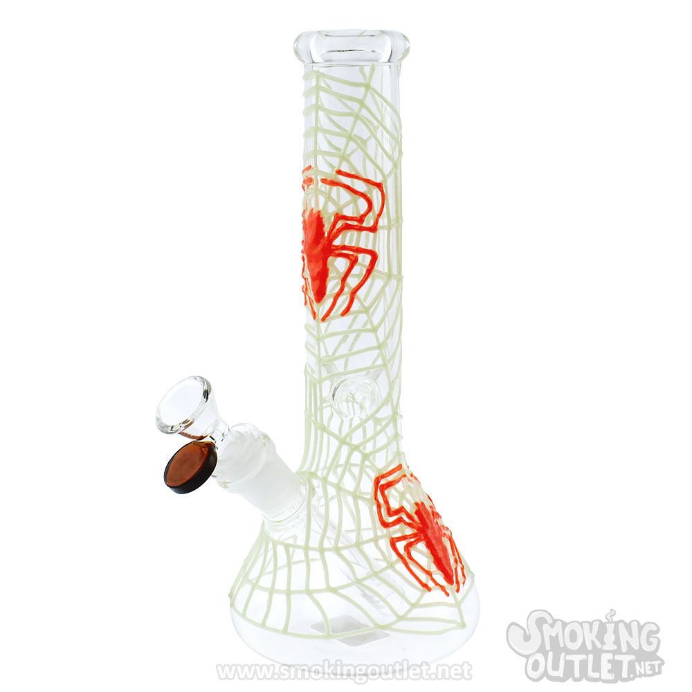 Small Spidey Glow-in-the-Dark Beaker Bong | Smoking Outlet