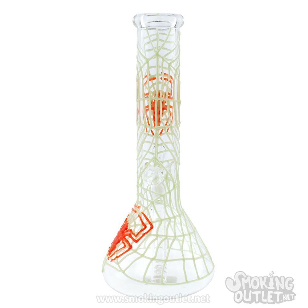 Small Spidey Glow-in-the-Dark Beaker Bong | Smoking Outlet