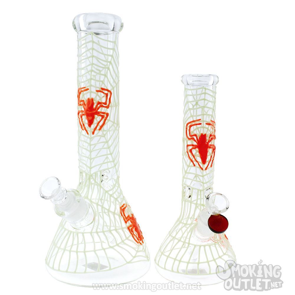 Small Spidey Glow-in-the-Dark Beaker Bong | Smoking Outlet