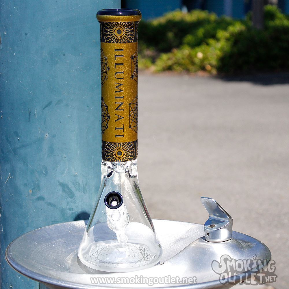 Fully Etched Alchemy Beaker by Illuminati Glass | Smoking Outlet