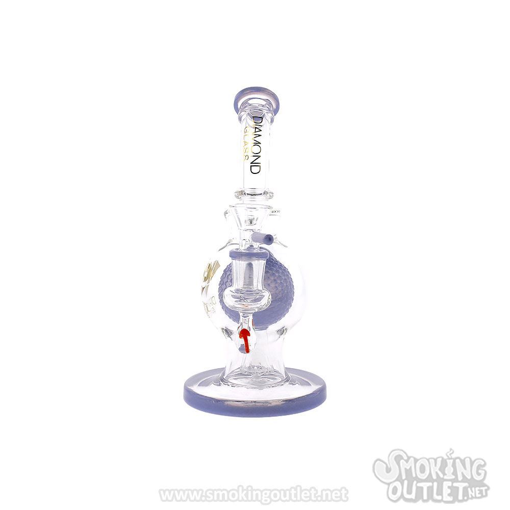 Compact Elegant Treasure Water Pipe by Diamond Glass | Smoking Outlet