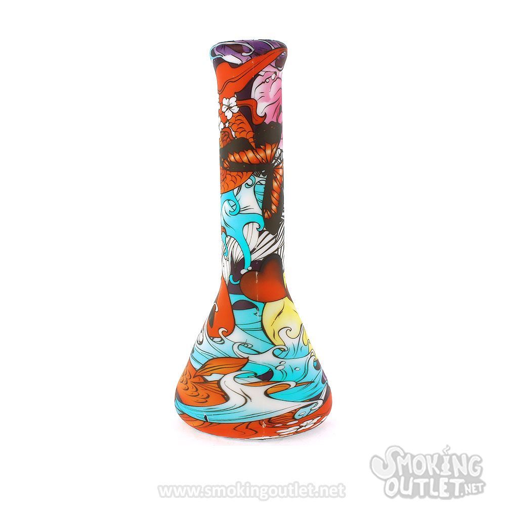 Hawaiian Theme Art Silicone Beaker Bong | Smoking Outlet