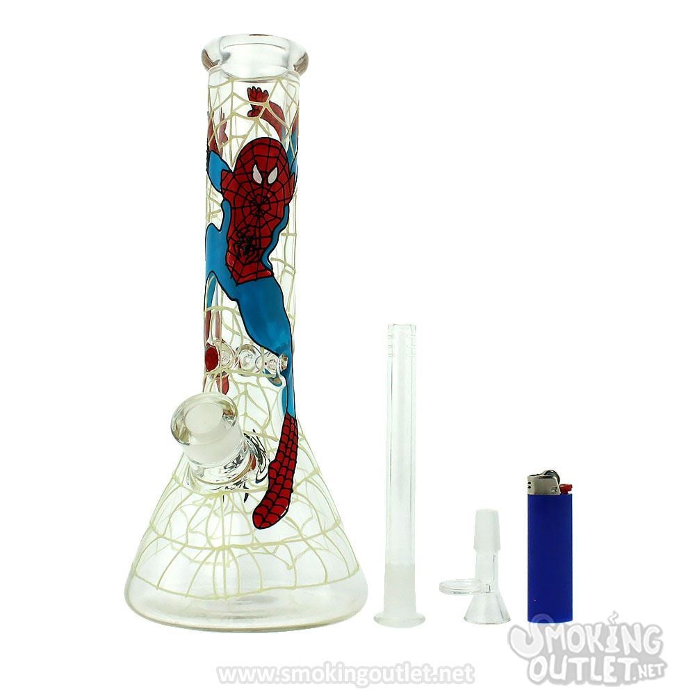 Spiderman Glow Beaker Bong | Smoking Outlet