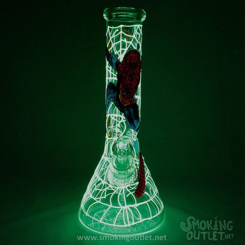Spiderman Glow Beaker Bong | Smoking Outlet