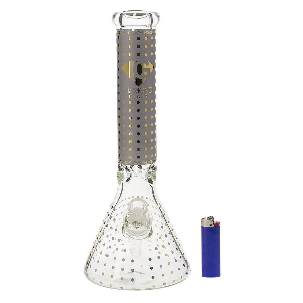 Blinged Out Beaker Bong by Diamond Glass | Smoking Outlet