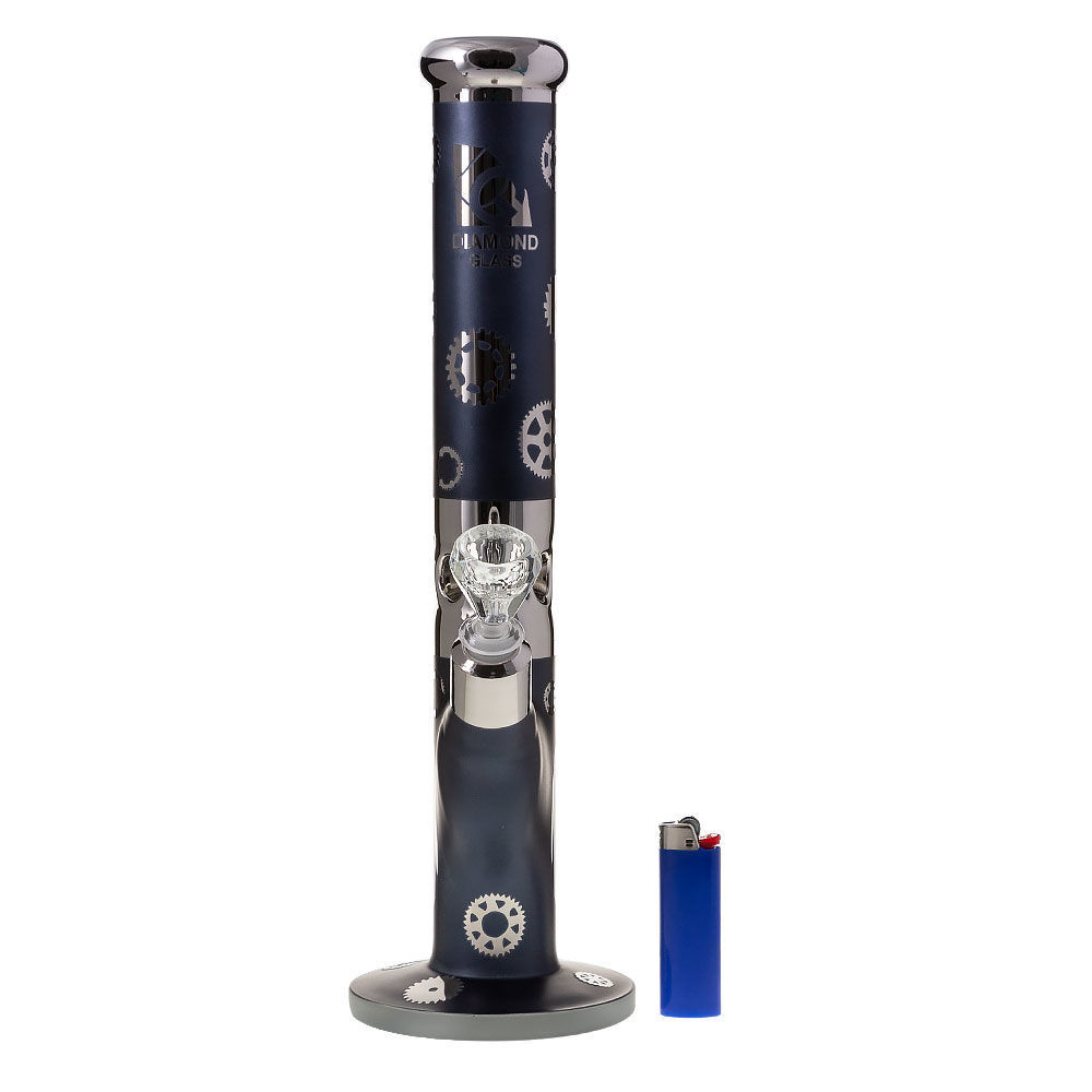 Steampunk Straight Tube Bong by Diamond Glass | Smoking Outlet