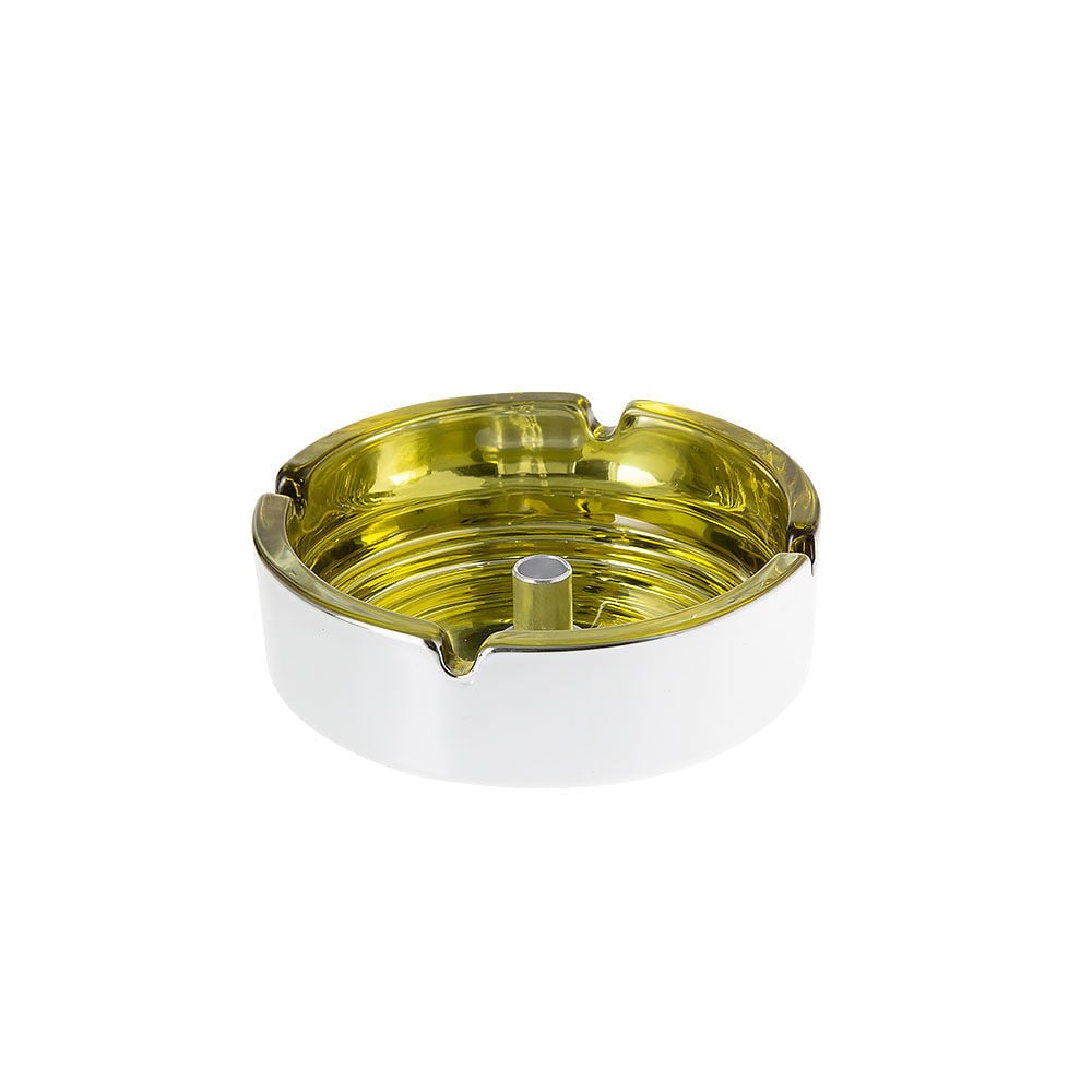 Chrome Glass Ashtray w/ Snuffer | Smoking Outlet