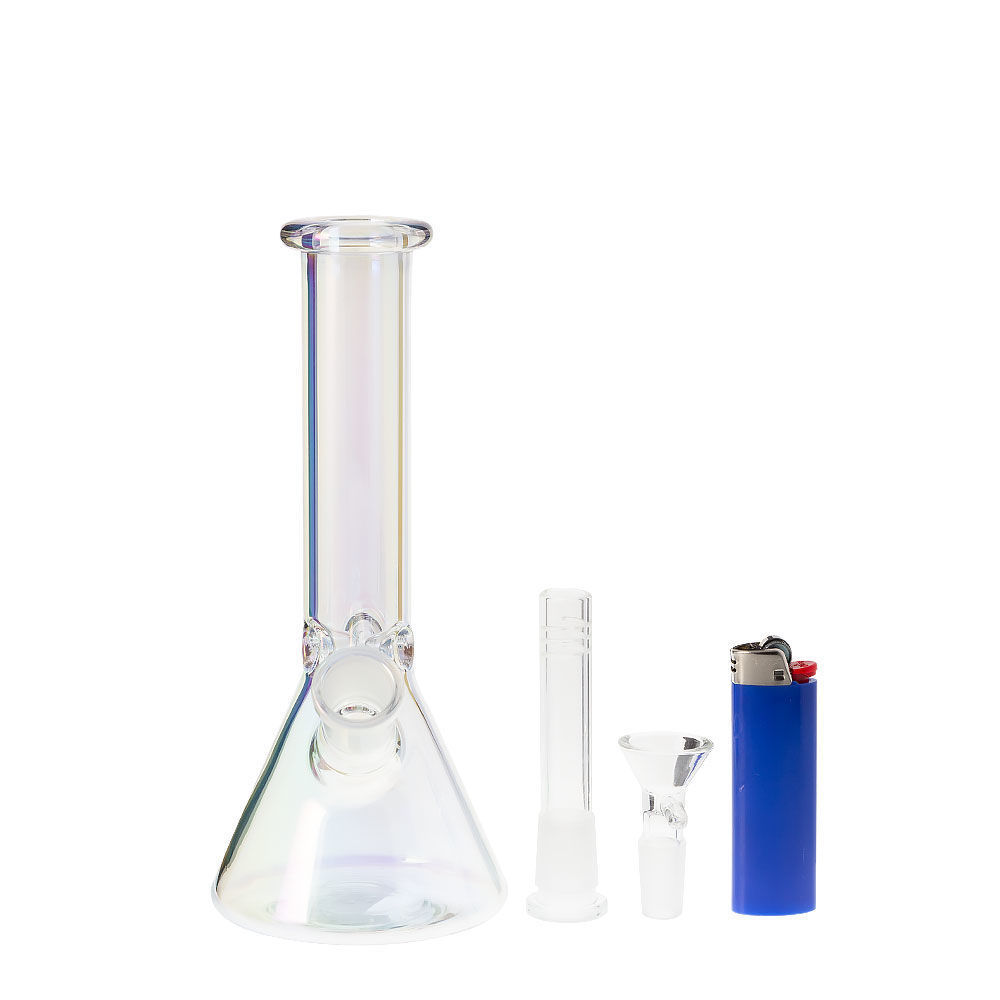 Luminescence 8" Small Iridescent Beaker Bong | Smoking Outlet