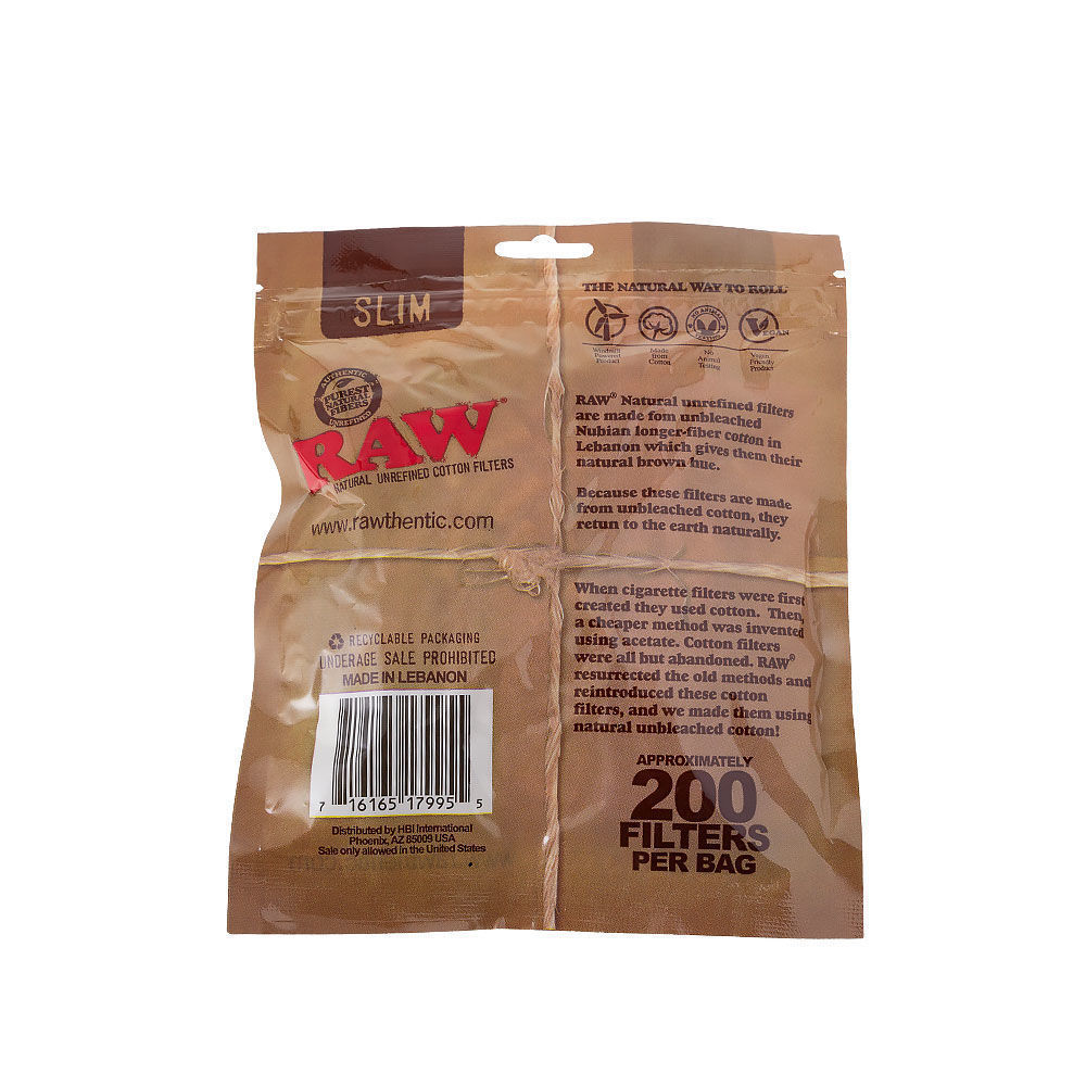 RAW – Pre Rolled Cotton Rolling Tips 200pc | Smoking Outlet