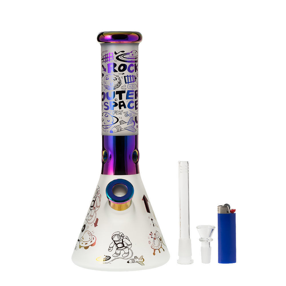 Space Age – 7mm Frosted Glass Beaker Bong | Smoking Outlet