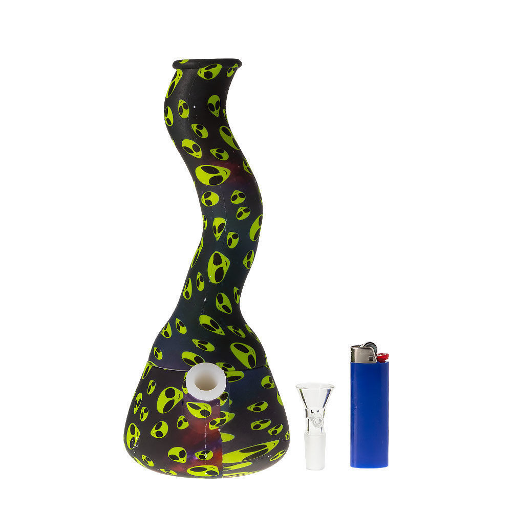 Wavy Trip 10" Silicone Beaker Bong | Smoking Outlet