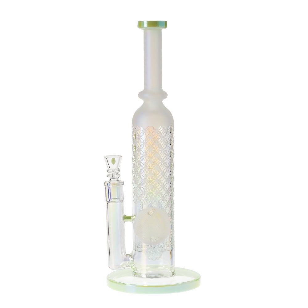 Illuminati Glass – Sacred Geometry Sandblasted Bong | Smoking Outlet