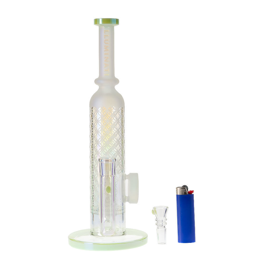 Illuminati Glass – Sacred Geometry Sandblasted Bong | Smoking Outlet