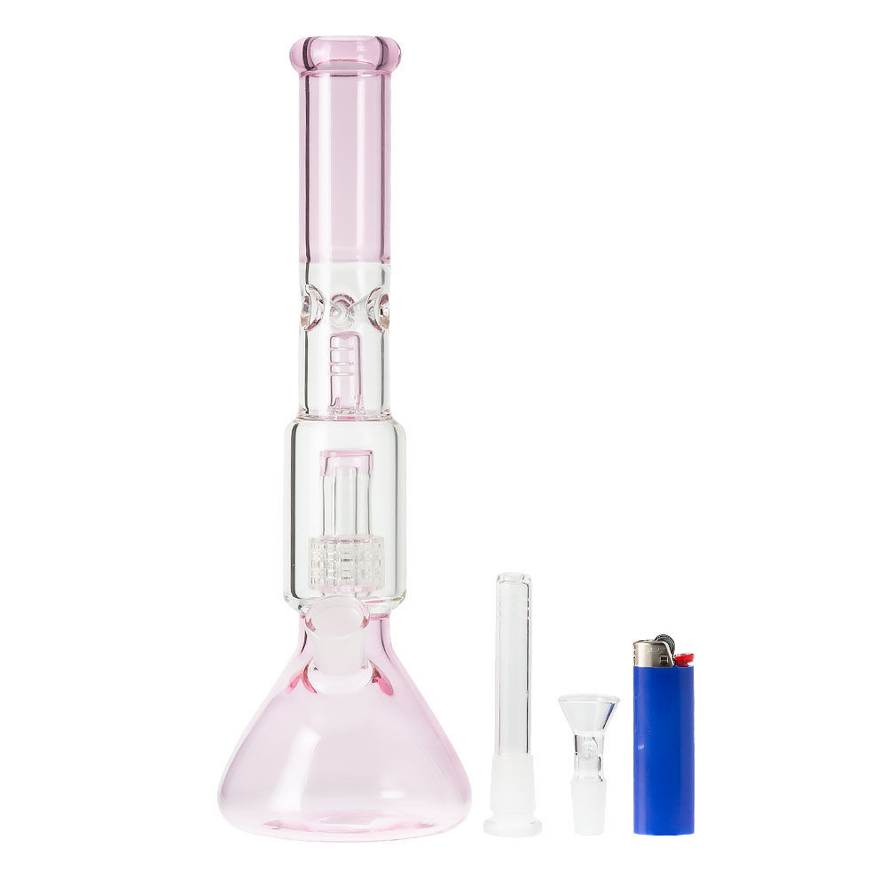 Rosé Blaze – 12.5" Matrix Perc Beaker Bong | Smoking Outlet