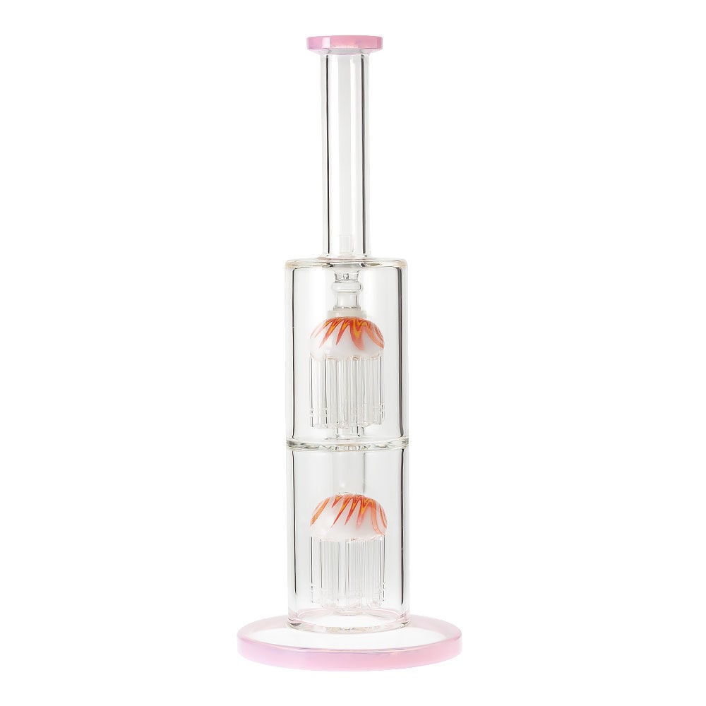 Wig-Wag Wave – 12.5" Double Tree Perc Bong | Smoking Outlet